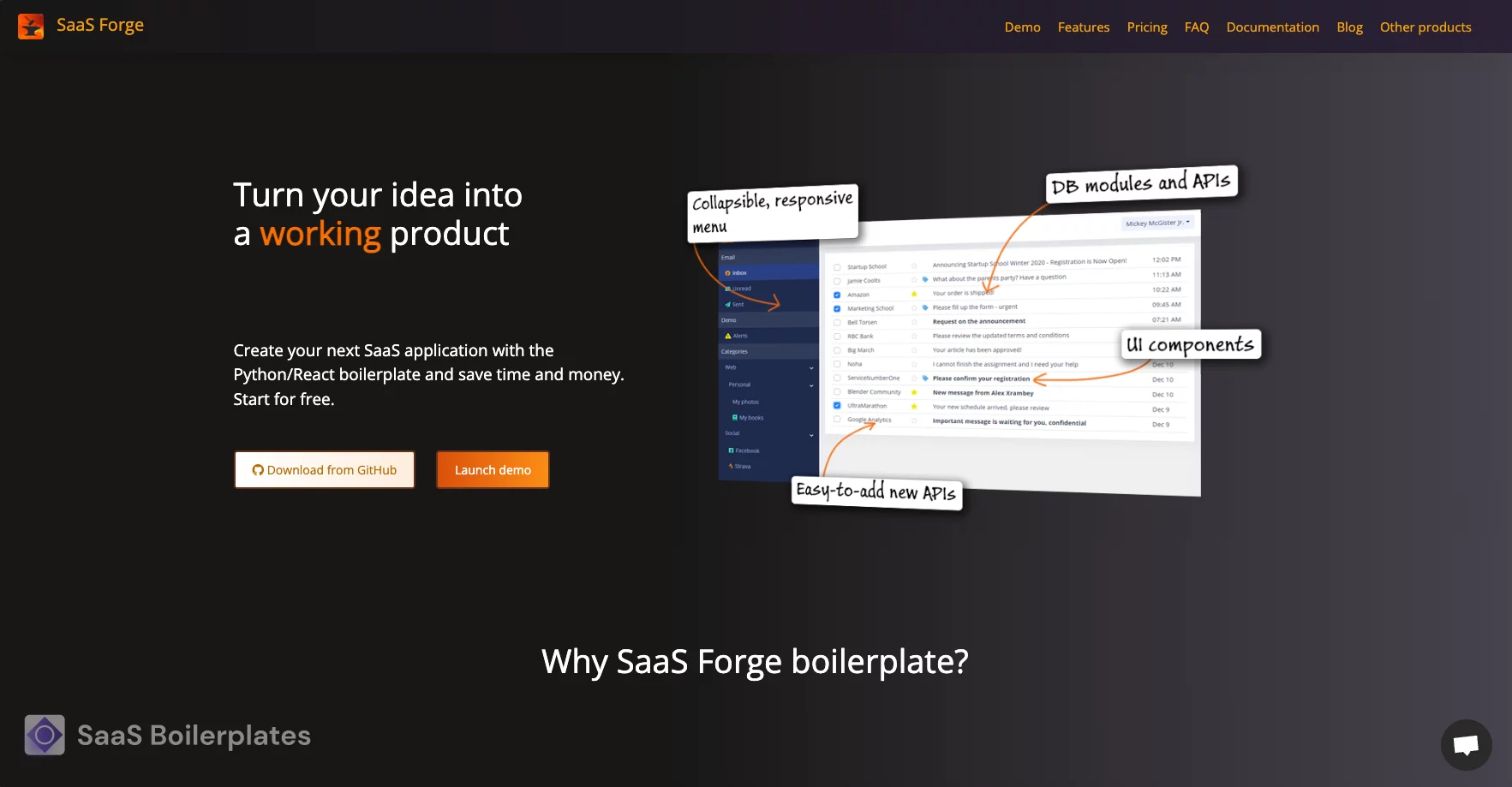 SaaS Forge - SaaS Boilerplates